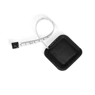 China Wintape Mini Black Wrapped Square Measuring Tape 150cm 60inch Flexible Fiberglass Retractable Sewing Tape for sale