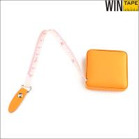 China Wintape PU Leather Tape Measure 150cm 60 Inch Sewing Tailor Circular Orange Measuring Tape for sale