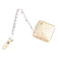 China Wintape Floral PU Leather Square Body Tape Measure 150cm 60inch Mini Sewing Cloth Tailor Measuring Tape for sale