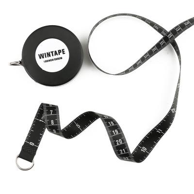China Wintape Clear Large Numbers 100 Inch 2.5 Meter Extra Long Black Tape Measure for Clothing Designer for sale
