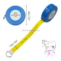 China Livestock Cow Pig Weighing Tape Measure 2.5m ABS Plastic Body Weight Measuring Tape for sale