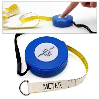 China Livestock Cow Pig Weighing Tape Measure 2.5m ABS Plastic Body Weight Measuring Tape for sale