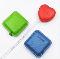 China Custom Logo Mini Tape Measure Keychain 150cm 60 Inch Retractable Square PVC Fiberglass Tape for sale