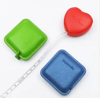 China Custom Logo Mini Tape Measure Keychain 150cm 60 Inch Retractable Square PVC Fiberglass Tape for sale