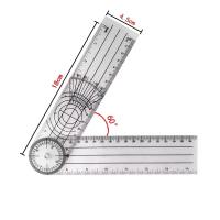 China 7inch Spinals Goniometer Protractors 180 Degree Userful Multi-function Ruler Goniometer Angle For Artists Designers for sale