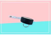 China Wintape Custom 1m Tyre Shaped Keychain Metal Tape Measure Mini Portable Soft Measuring Tape for sale