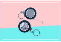 China Wintape Custom 1m Tyre Shaped Keychain Metal Tape Measure Mini Portable Soft Measuring Tape for sale