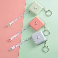 China 1.5m 60 Inch Portable Keychain Mini Tape Measure Square Plastic Measuring Tape Custom Logo for sale