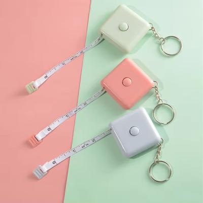 China 1.5m 60 Inch Portable Keychain Mini Tape Measure Square Plastic Measuring Tape Custom Logo for sale
