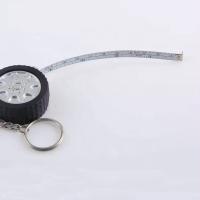 China Custom Logo Tire Shaped Mini Retractable Steel Tape Measure Keychain 1m 3ft for sale