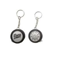 China Custom Logo Tire Shaped Mini Retractable Steel Tape Measure Keychain 1m 3ft for sale
