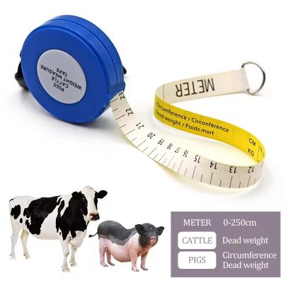 China Livestock Cow Weighing Tape Measure 2.5m Soft Measuring Tape for Pig Cattle Animal Body Weight for sale