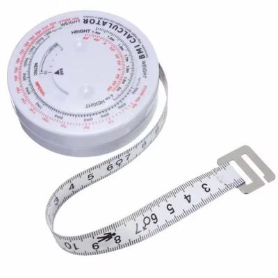 China Wintape Round BMI Calculator with Measuring Tape 150cm for Weight Loss Tracking for sale