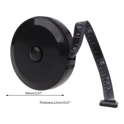 China Wintape 1.5m 60inch Black Retractable Tape Measure Dual Sided ABS Flexible Mini Sewing Measuring Tape for sale
