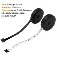 China Wintape 1.5m Black Soft Measuring Tape Retractable Body Tailor Sewing Fabric Double Scale Mini Ruler for sale