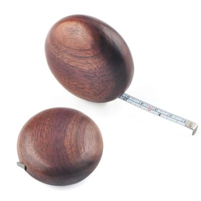 China Walnut Shell 2m 6ft Steel Tape Measure Dual Scale 6mm Wide Blade Precision Measuring Tool for sale