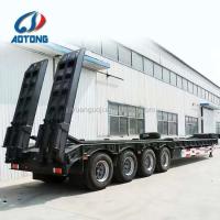 China 60-100 Ton Heavy Duty Lowboy Semi Trailer Suitable for Bulldozer and Crane Transport for sale