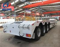 China 28 tons two speed Yahua / JOST Landing Gear 40 ft 3 axle low bed semi trailer dimensions for sale