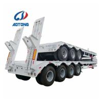 China Aotong 80T 4 Axles 14m 15m Truck Head and Low Bed Semi Trailer for Customised Sale for sale