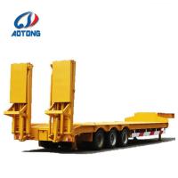 China Aotong 80T 4 Axles 14m 15m Truck Head and Low Bed Semi Trailer for Customised Sale for sale