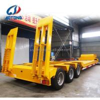 China 4 Axles 100-120 Ton Electric Station Lowbed Lowboy Semi Trailer for Heavy Load Hauling for sale