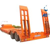China Max Payload 80000KG Tractor 3 Axles 60t Excavator Equipment Lowbed Truck Trailer/Lowboy semi trailer for sale