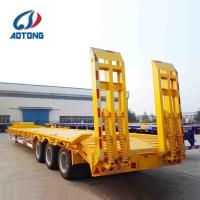 China Max Payload 80000KG Tractor 3 Axles 60t Excavator Equipment Lowbed Truck Trailer/Lowboy semi trailer for sale