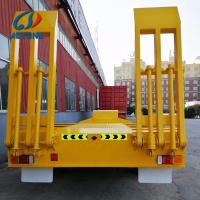China Max Payload 80000KG Tractor 3 Axles 60t Excavator Equipment Lowbed Truck Trailer/Lowboy semi trailer for sale