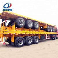 China Max Payload 60TONS Flat Platform Truck Trailer for Durable Container Transportation for sale