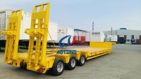 China Detachable Gooseneck Lowboy Truck Trailers for Heavy Equipment Machinery Transport for sale