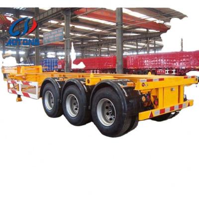 China Fuwa Bpw Optional Axle 40 Feet 3 Axles Skeleton Semi Trailer for Container Transportation for sale