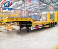 China 3 Axle Extendable Low Bed Semi/Truck Trailers with 11.00r20 12r22.5 315 385 Tires for sale