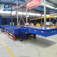 China 60 Ton Lowbed Lowboy Low Loader Truck Semi Trailer with Tire Size According to Your for sale