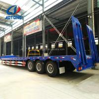 China 60 Ton Lowbed Lowboy Low Loader Truck Semi Trailer with Tire Size According to Your for sale