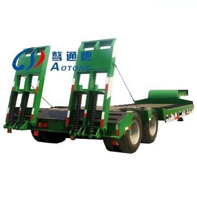China Hydraulic Ladder 4 Axle Lowboy Trailer with 80 Ton 100 Ton Capacity and Durable Design for sale