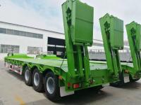 China Hydraulic Ladder 4 Axle Lowboy Trailer with 80 Ton 100 Ton Capacity and Durable Design for sale