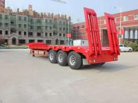 China Hydraulic Ladder 4 Axle Lowboy Trailer with 80 Ton 100 Ton Capacity and Durable Design for sale