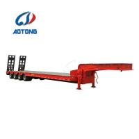 China Optional Features 2 Axles Low Bed Trailer for Heavy Equipment Transportation for sale