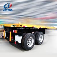 China Truck Trailer Two Axles 20FT Container Flatbed Type with Light Tare Weight of 4 Ton for sale