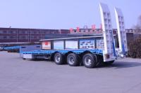 China Dual Line Braking System Lowboy Truck Trailers for Heavy-Duty Equipment Transportation for sale