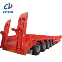 China Forest and Oilfield Industries 4 Axle Gooseneck Excavator Loader Low Bed Semi Trailer Truck for sale