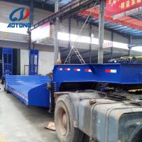 China Forest and Oilfield Industries 4 Axle Gooseneck Excavator Loader Low Bed Semi Trailer Truck for sale