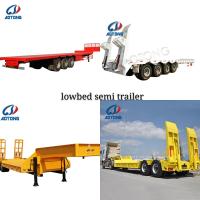 China Low Bed Semi Trailer 2 Axle 3 Axle 4 Axle Lowbed 80 Ton 100 Ton gooseneck trailer for sale