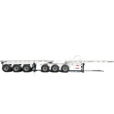 China 2''/3.5'' Bolt Type Kin Pin 30FT 60tons 3 Axle Container Carrying Skeleton Interlink Semi Trailer for sale