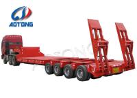 China Low Bed Semi Trailer 2 Axle 3 Axle 4 Axle Lowbed 80 Ton 100 Ton gooseneck trailer for sale