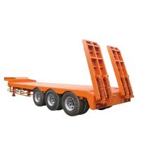 China High Payload Aotong Hydraulic Steering Ramp System Low Bed Semi Trailer Truck 9m 13m for sale