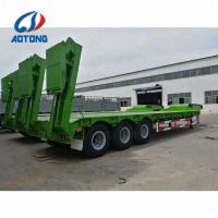 China High Payload Aotong Hydraulic Steering Ramp System Low Bed Semi Trailer Truck 9m 13m for sale