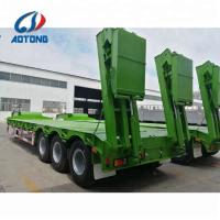 China High Payload Aotong Hydraulic Steering Ramp System Low Bed Semi Trailer Truck 9m 13m for sale