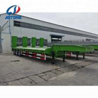 China High Payload Aotong Hydraulic Steering Ramp System Low Bed Semi Trailer Truck 9m 13m for sale