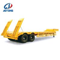 China High Payload Aotong Hydraulic Steering Ramp System Low Bed Semi Trailer Truck 9m 13m for sale
